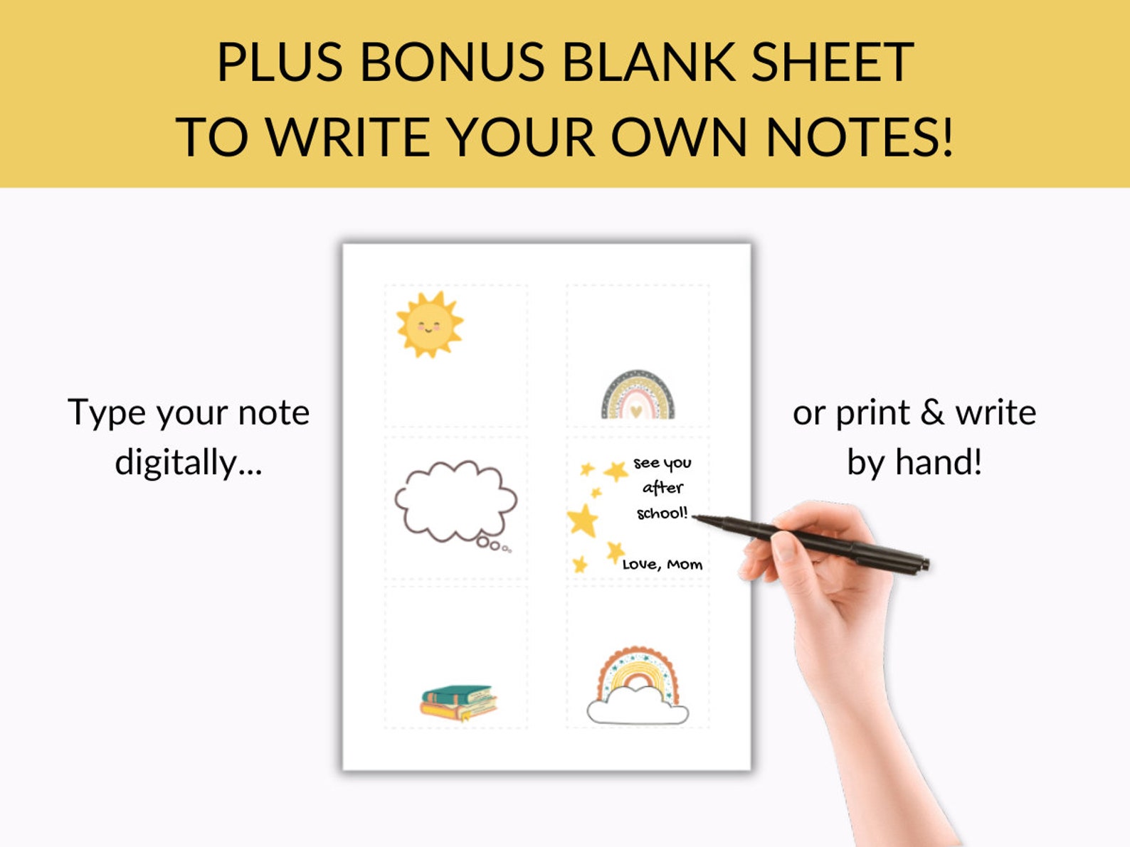 Cute Lunchbox Notes for Kids, Lunch Box Notes Printable, Printable ...