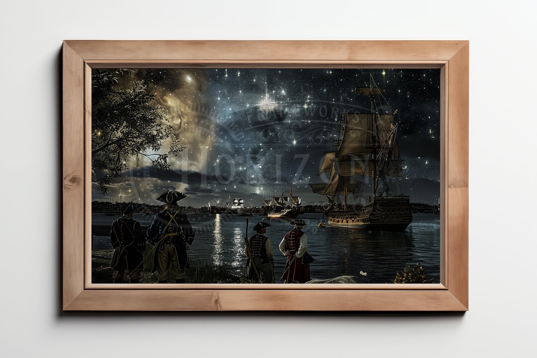 The American Revolution: Boston Tea Party on an Etherial Starry Night ...