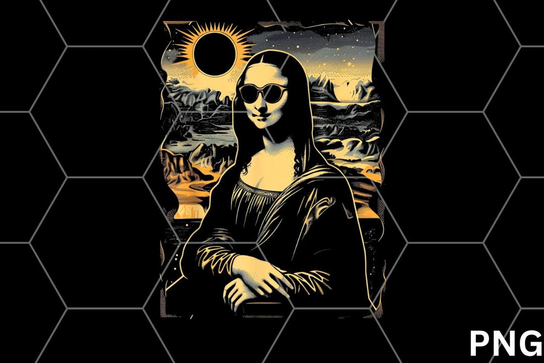 Art Mona Lisa Solar Eclipse 2024 Totality April 8 Png Download - Etsy