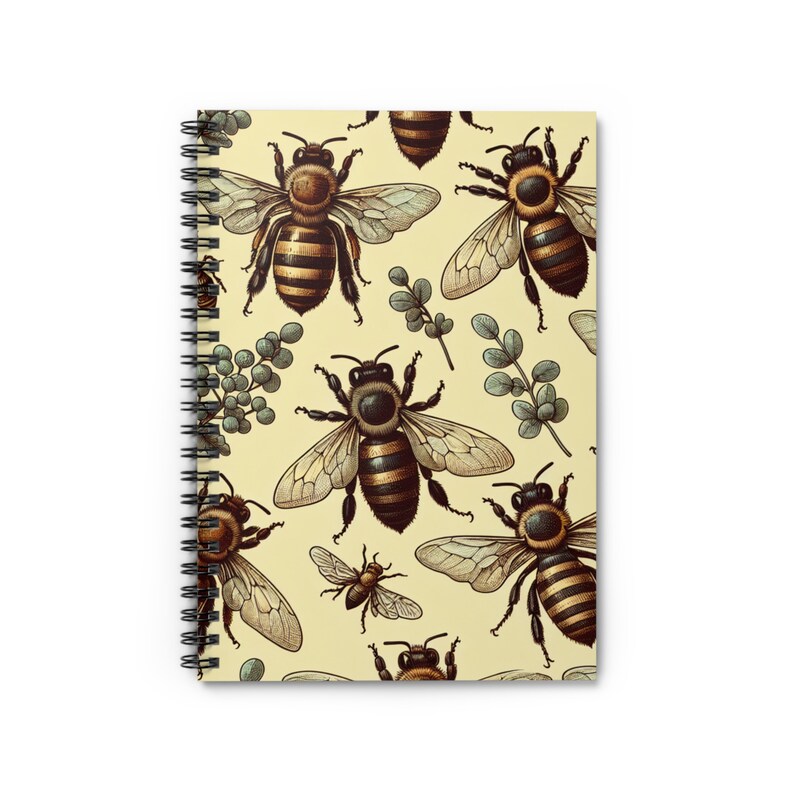 Bee Nature Enthusiasts Design Spiral Notebook, Bumblebee Flowers ...
