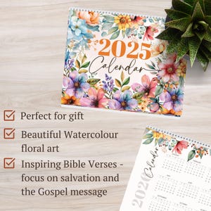 2025 Wall Calendar for Christian Gift Colourful Floral NKJV Bible Verse ...