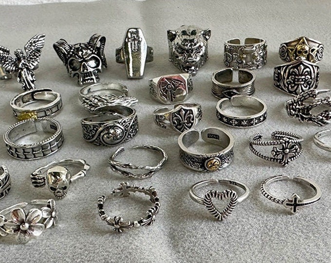 Goth Rings Thorny Rose Ring for Women Men Charm Jewelry Spiritual ...