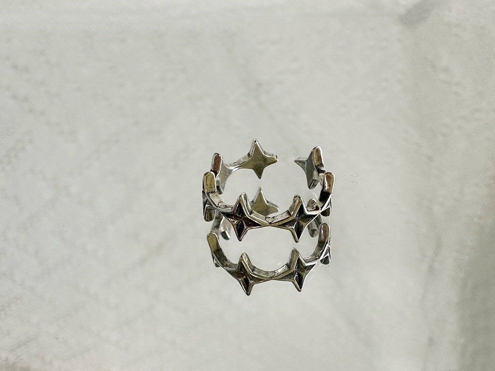 Star Y2K Rings, Starlight Y2K Rings, Women Cyberpunk Chunky Ring ...