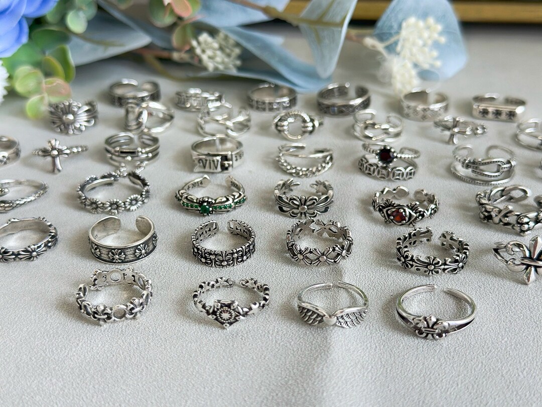 Hippie Y2K Rings, Punk Y2K Rings, Chunky Unisex Ring, Gothic Adjustable Ring, Cyberpunk Y2K ...