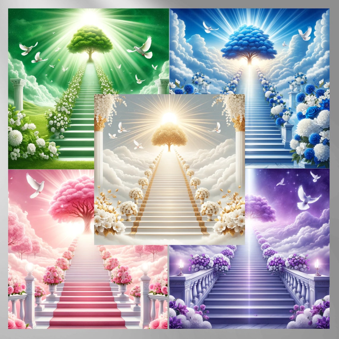 Memorial Backdrop Bundle | 5 Designs Memorial Background | Stairs to ...