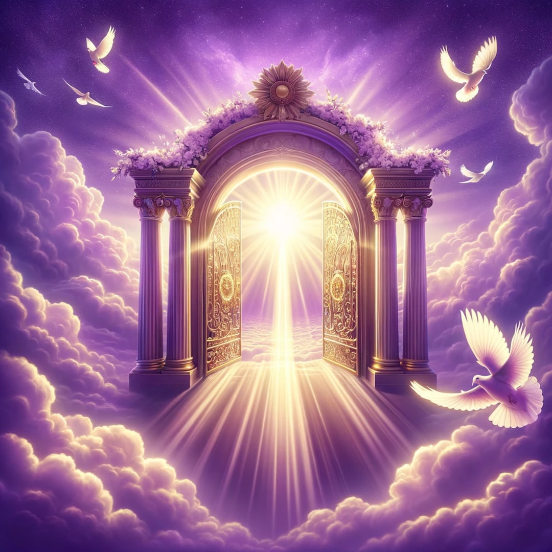 Always in Our Hearts Backdrop | Purple Memorial Background | Stairs to ...