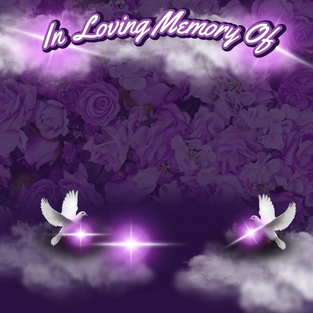 In Loving Memory of Backdrop | Purple Memorial Background | Stairs to ...