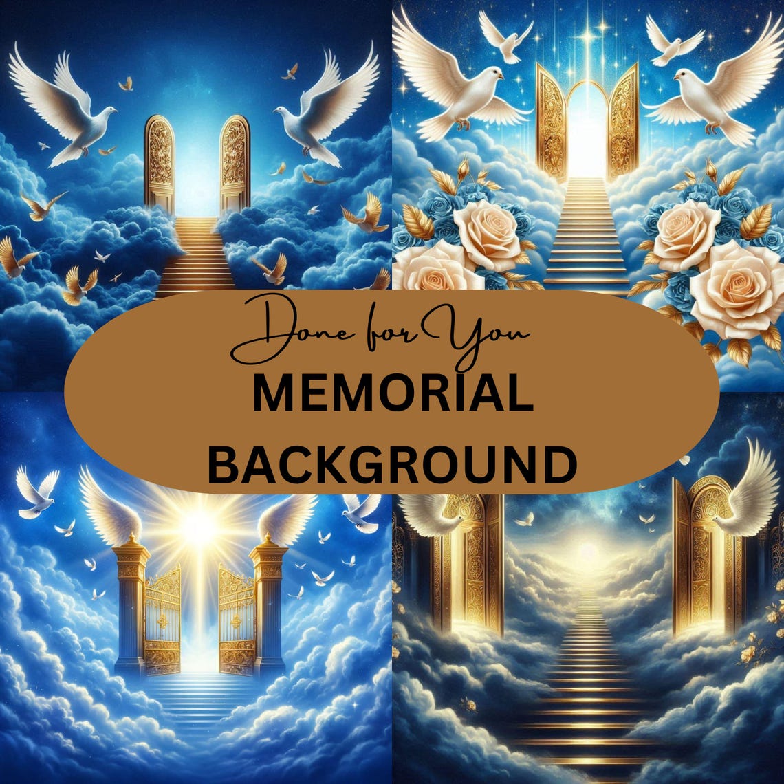 Memorial Backdrop Bundle | 4 Designs Memorial Background | Stairs to ...
