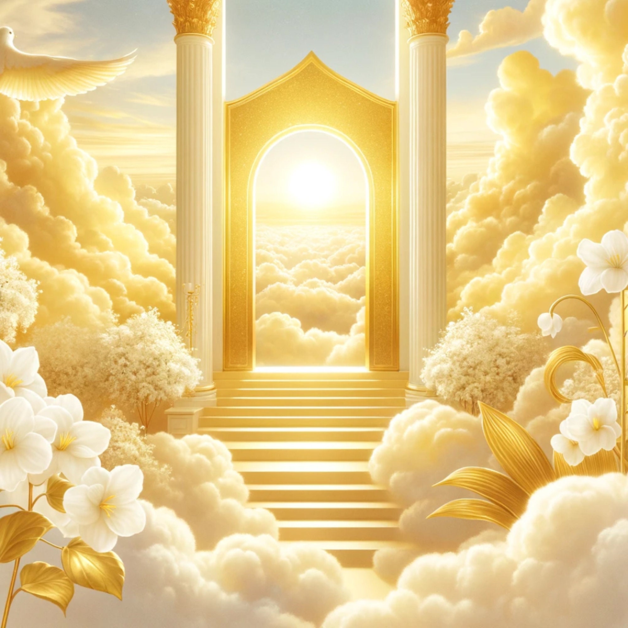 Always in Our Hearts Backdrop | Gold Memorial Background | Stairs to ...
