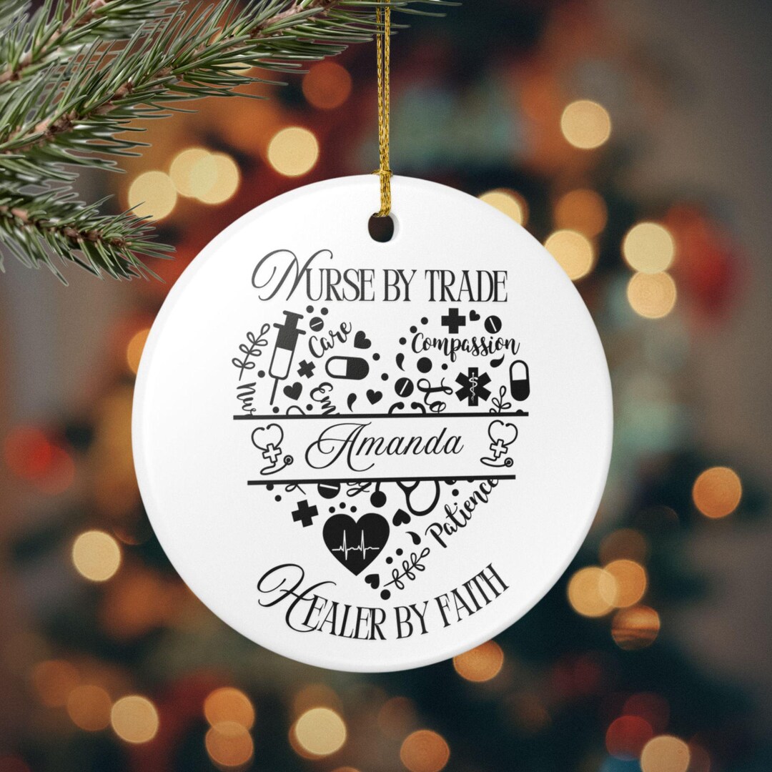 Personalized Nurse Ornament: Christian RN Gift, Faith-based Christmas ...