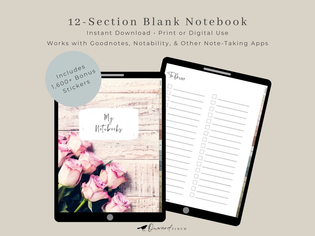 Digital Notebook Goodnotes, Lined Notebook Notability, Blank Notes ...