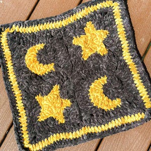 Moon and Stars Crochet Blanket Pattern: Granny Square (PDF Pattern) - Etsy
