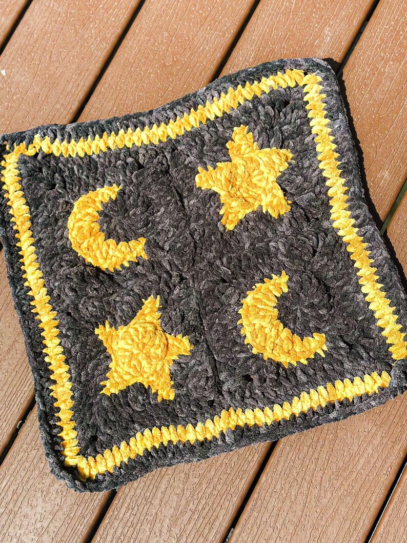 Moon and Stars Crochet Blanket Pattern: Granny Square (PDF Pattern) - Etsy