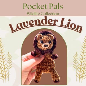Pocket-sized Lion Crochet Pattern – Lavender Lion – Pocket Pals ...