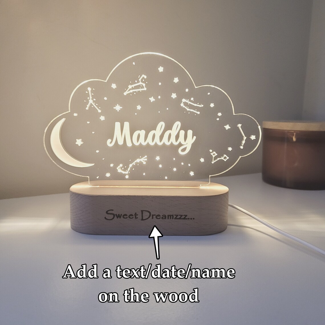 Personalized Night Light, Newborn Gift, Anniversary Gift, Gift for Him ...