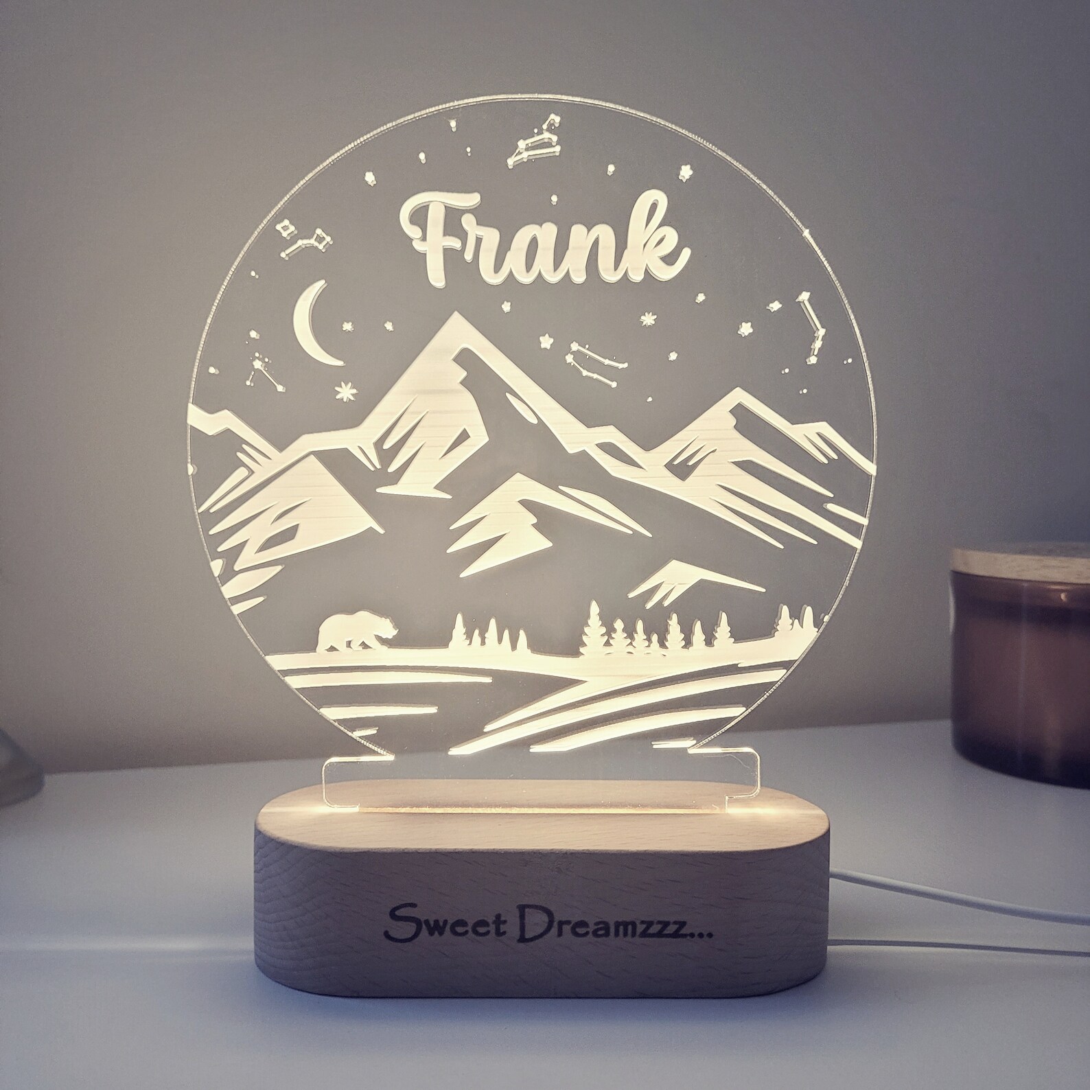 Personalized Night Light, Newborn Gift, Anniversary Gift, Gift for Him ...