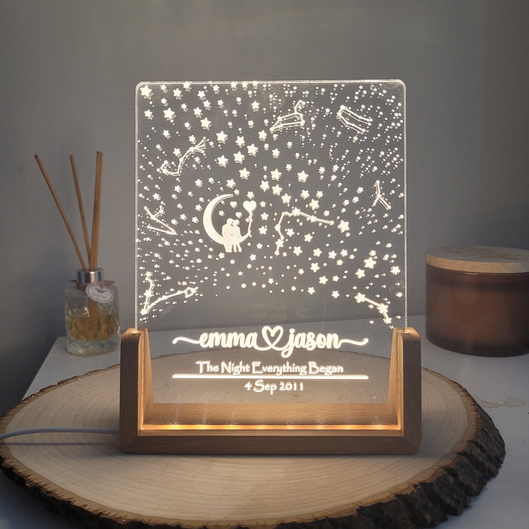 Constellation Map, Mother's Day Gift, Personalized Night Light, Zodiac ...