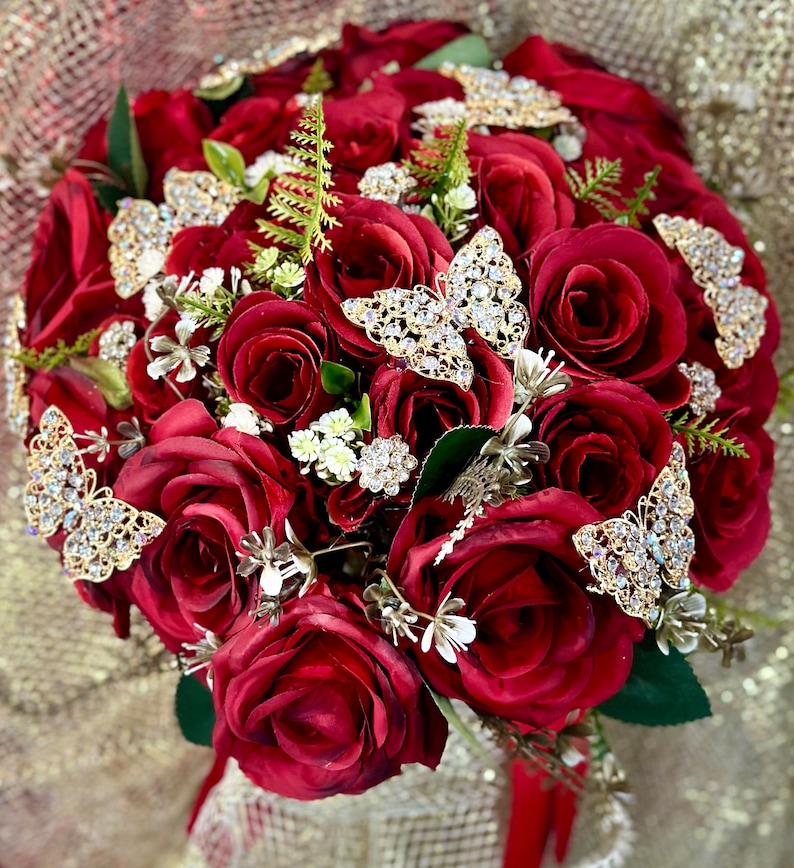 Quinceanera Bouquet of Red Roses - Etsy