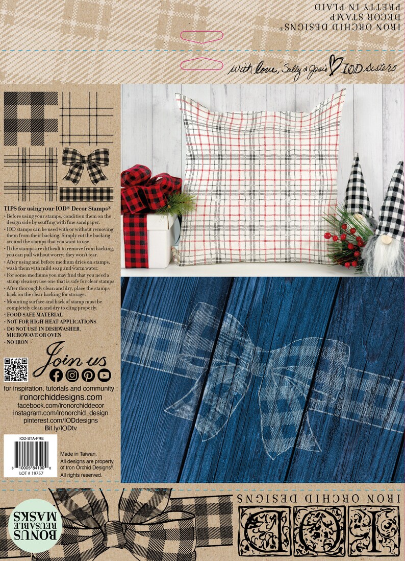 Pretty in Plaid IOD Stamp - Etsy