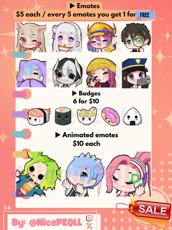 Rem Emote Pack for Twitch 1 Animated / Cute Rem Emotes / Rem Rezero ...