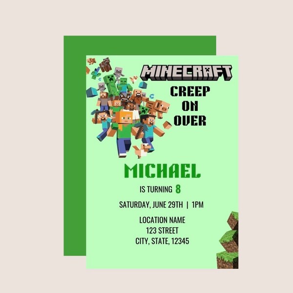 Creeper Invitations - Etsy