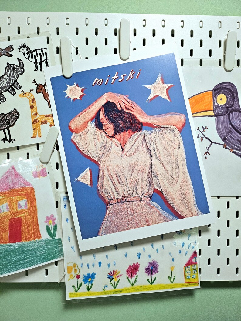 Original Blue and White Mitski Drawing Art Print 11x15 Matte - Etsy