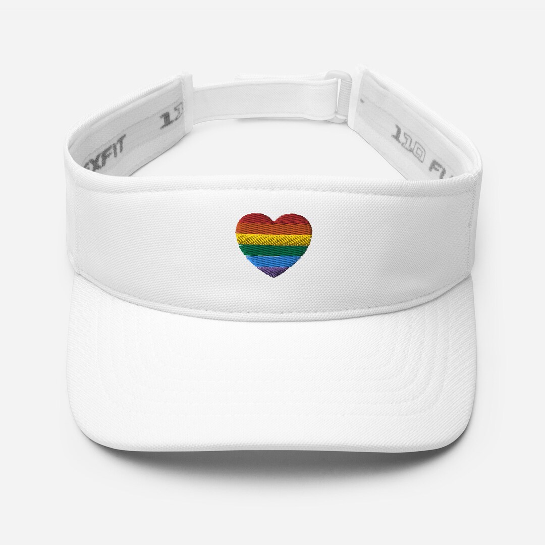 Rainbow Heart Embroidered Visor - Pride Hat - Etsy