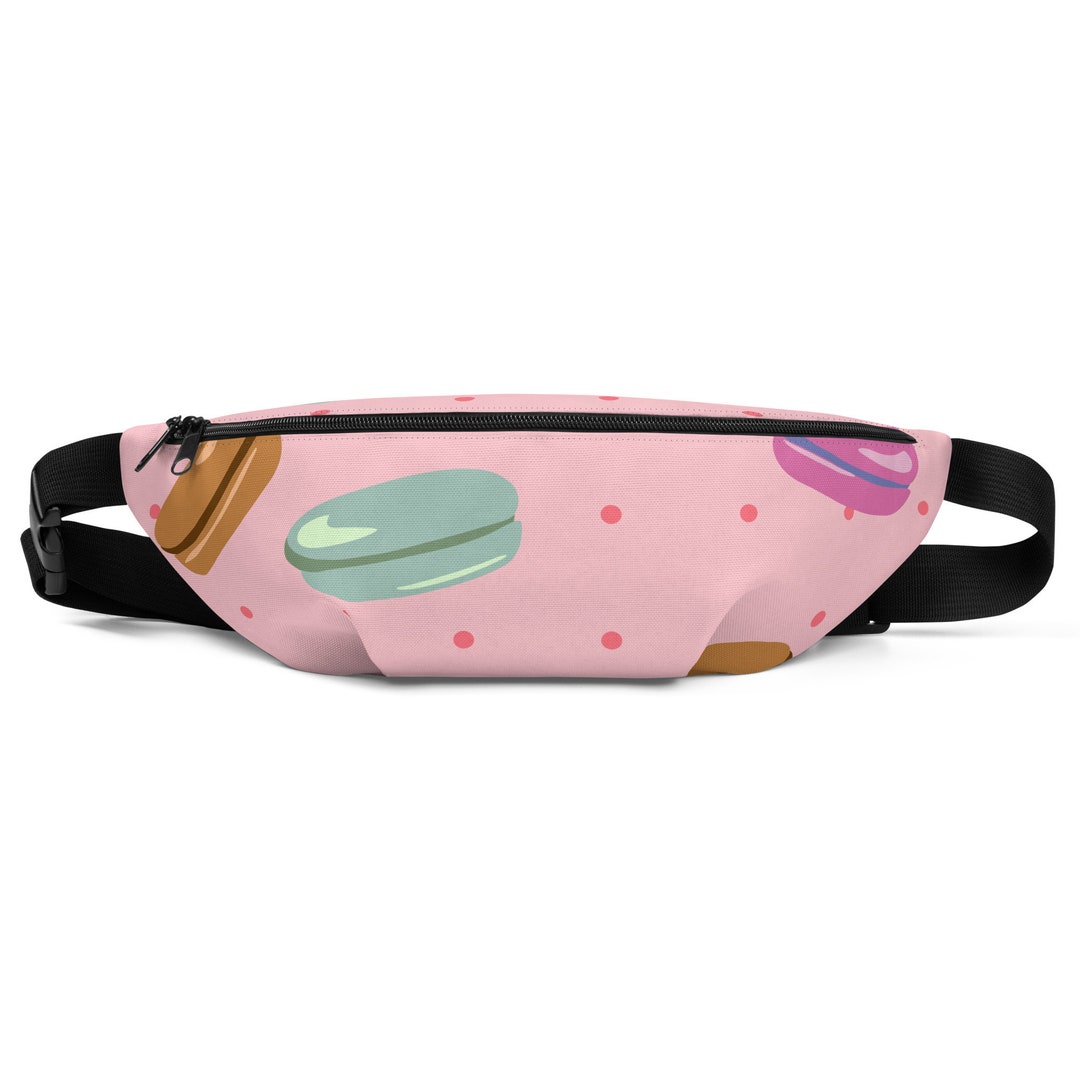 Pink Macaroon Fanny Pack - Cute Fanny Pack With Multicolor Macaroon ...