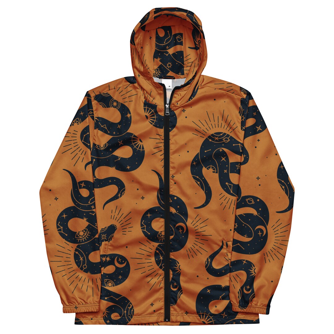 Men's Snake Print Windbreaker: Lightweight Water-resistant Jacket - Etsy