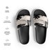 Men's Abstract Black Ink Print Slides: Cushioned Faux Leather Slip-ons ...