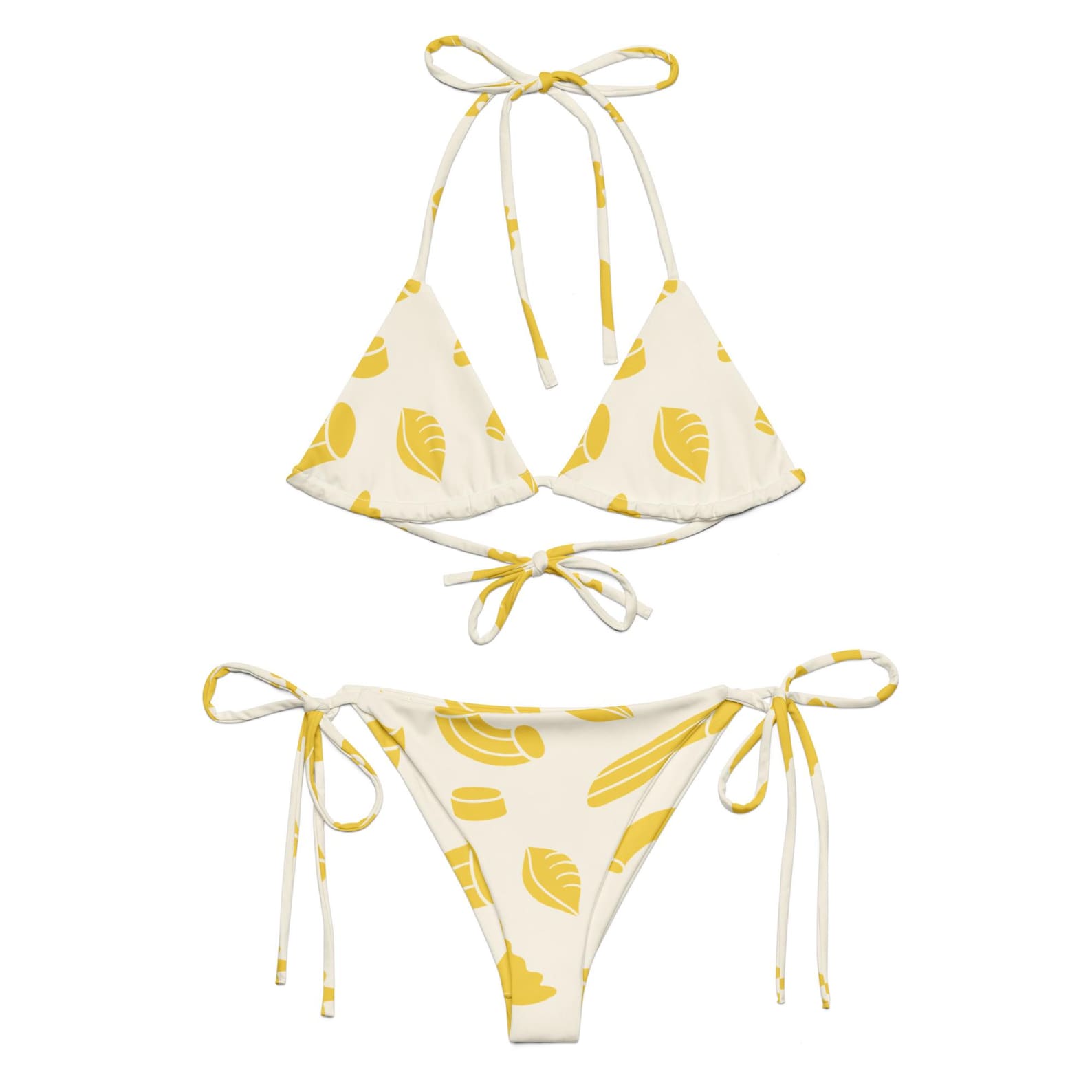 Noodle Print String Bikini Women's Bikini With Various Pasta Noodle ...