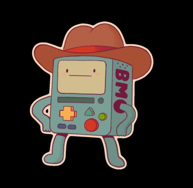 Cowboy BMO Sticker - Etsy