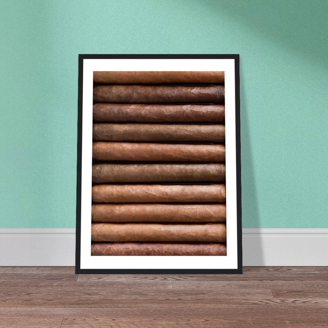 Cigar Wood Framed Poster Cigar Home Decor, Cuban Cigar Box of 10 Wall ...