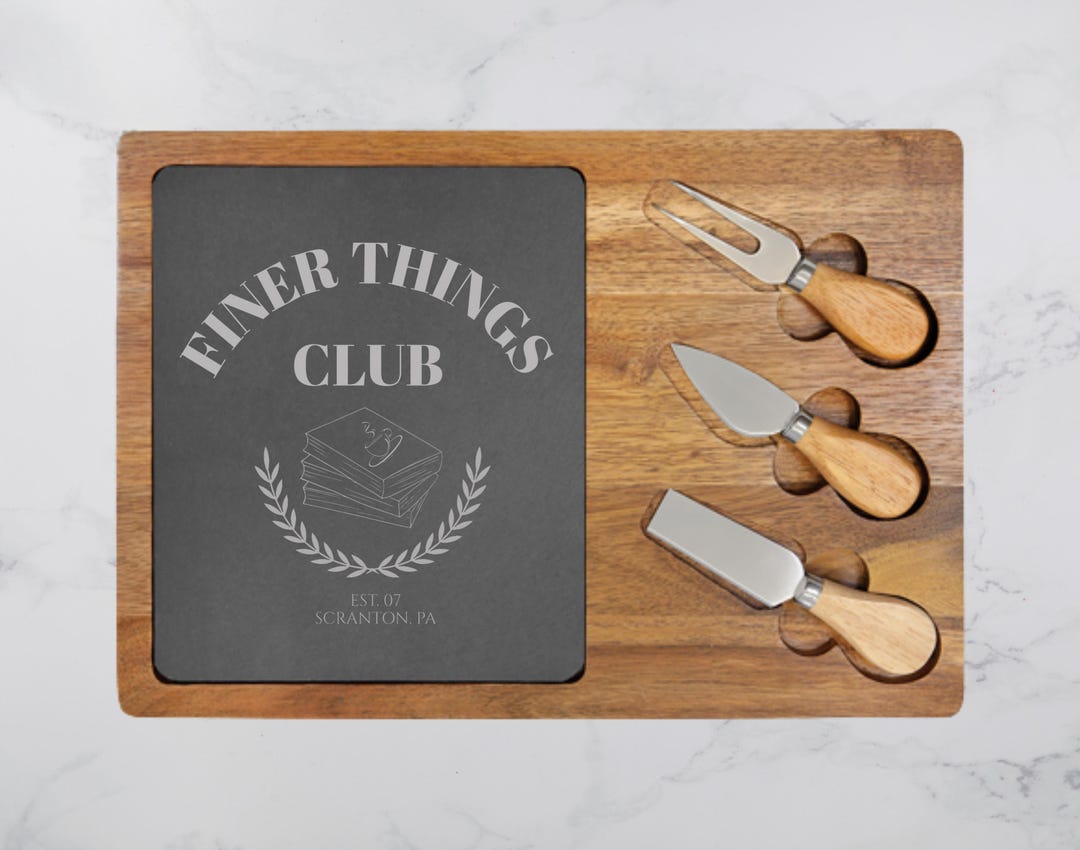 The Office Finer Things Club Charcuterie Board: Acacia Wood Slate ...