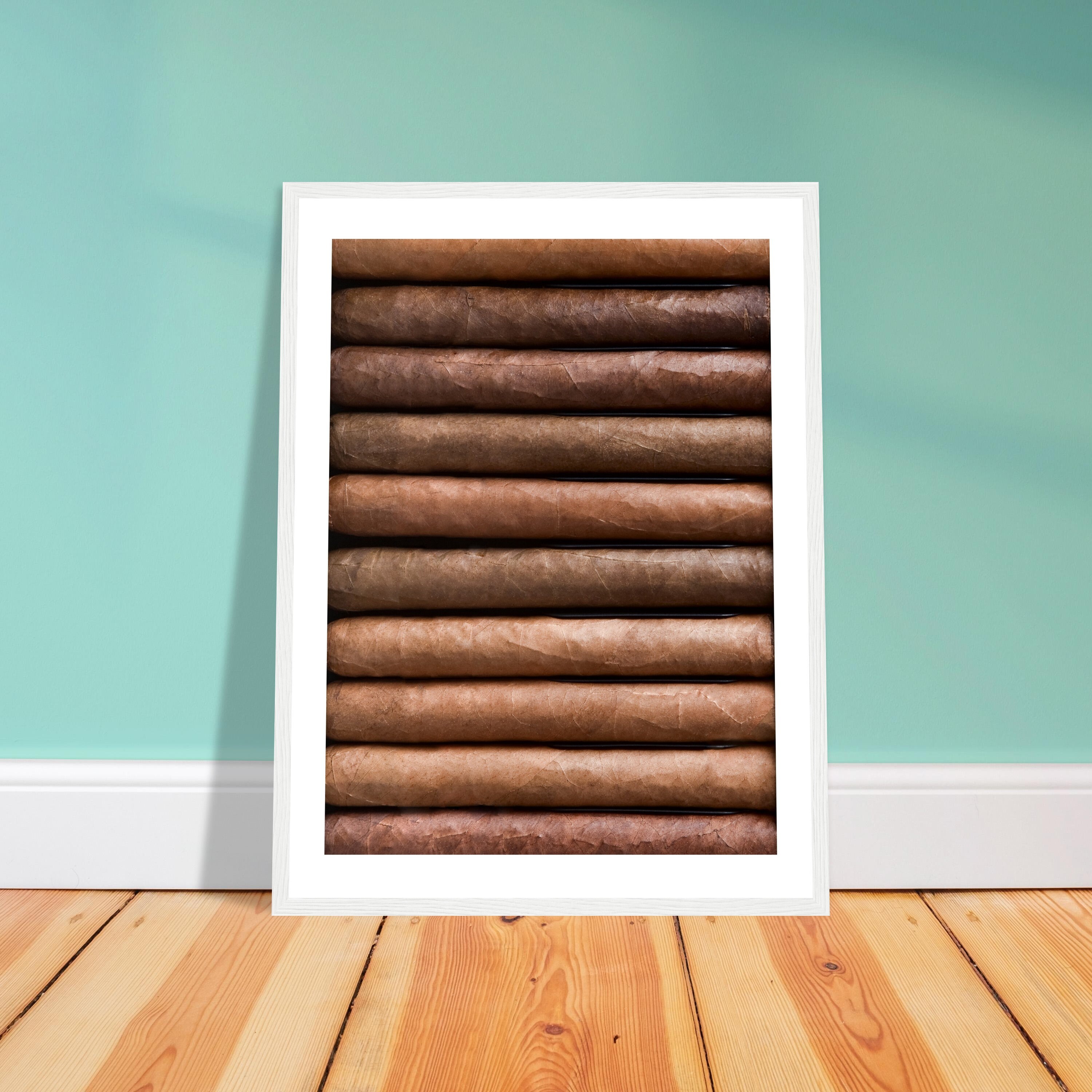 Cigar Wood Framed Poster Cigar Home Decor, Cuban Cigar Box of 10 Wall ...