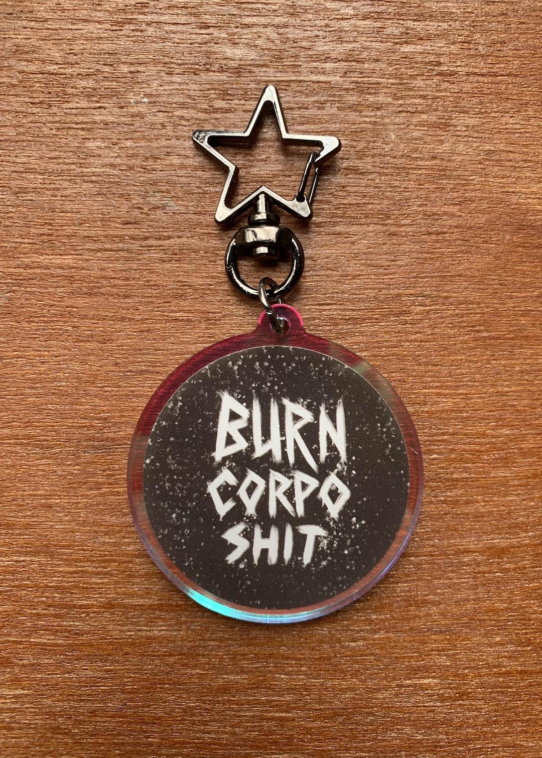 Burn Corpo Shit Cyberpunk 2077 Holographic Shimmer Keychain - Etsy