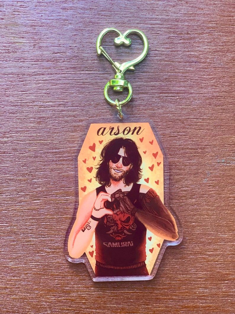 Johnny Silverhand Arson Keychain Funny, Meme, Cyberpunk 2077 Inspired ...