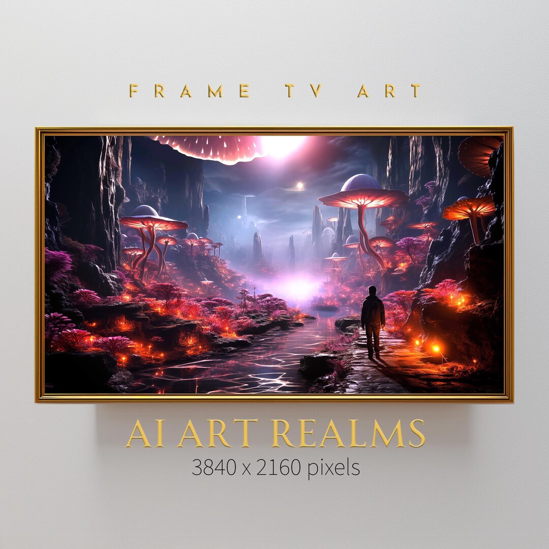 Alien Mushroom Grove, Samsung Frame TV Art, Alien World, Sci-fi Art ...