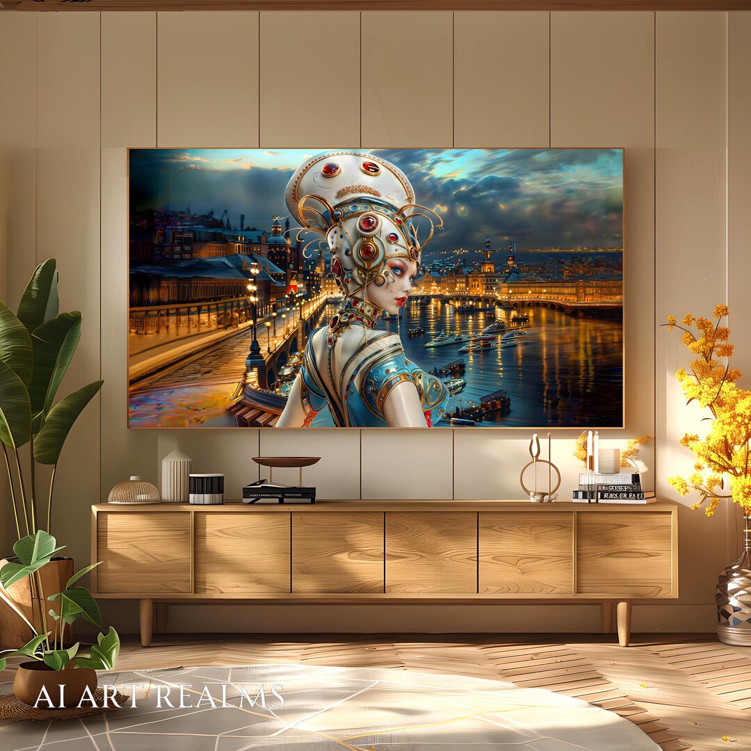 Galactic Steampunk Goddess, Samsung Frame TV Art, Sci-fi Art, Fantasy ...
