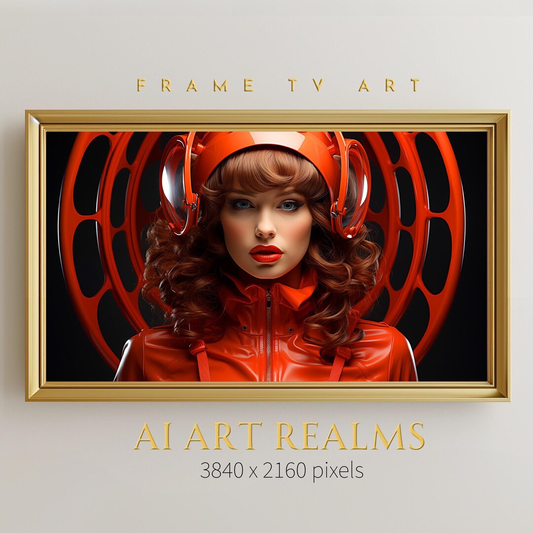 Cosmic Diva Frame TV Art, Digital Download, Retro, Futuristic Portrait, Samsung, Bold Colors ...