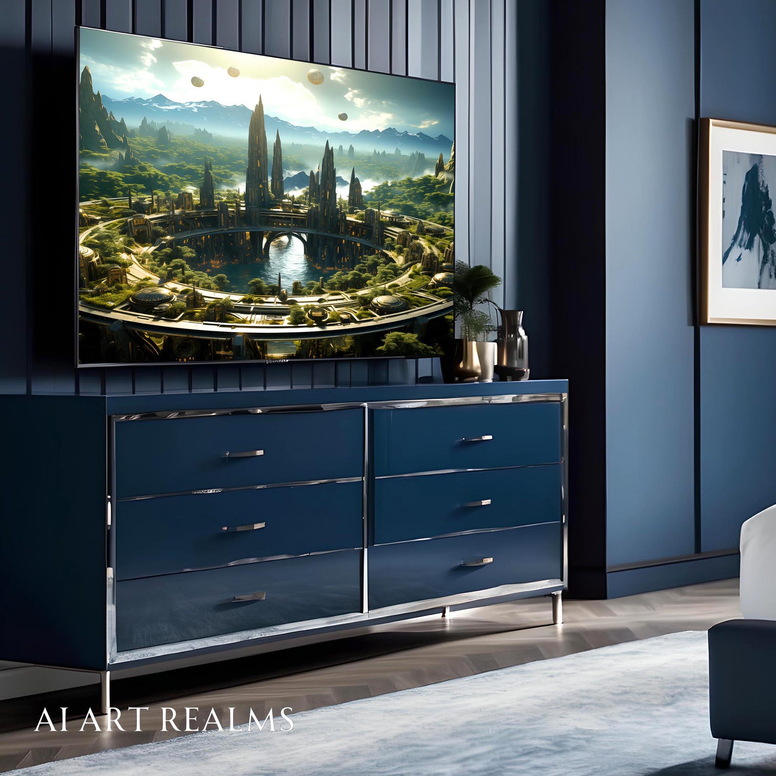 Futuristic Eco City, Samsung Frame TV Art, Sci-fi Landscape, Futuristic ...