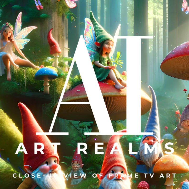 Secret Garden of the Fairies Frame TV Art, Digital Download, Magical Woodland, Fairy Tale Scene ...