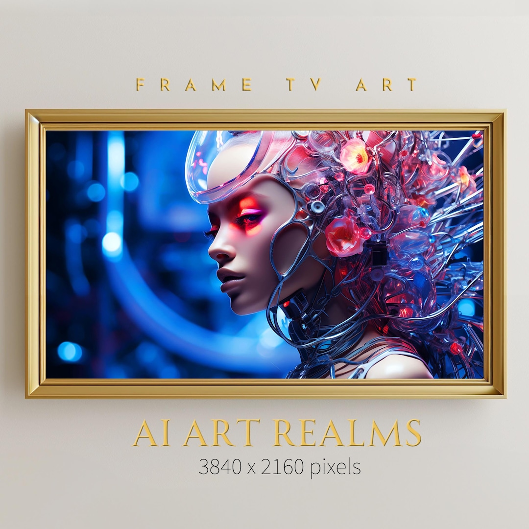 Cyber Siren Frame TV Art, Digital Download, Futuristic Art, Female ...