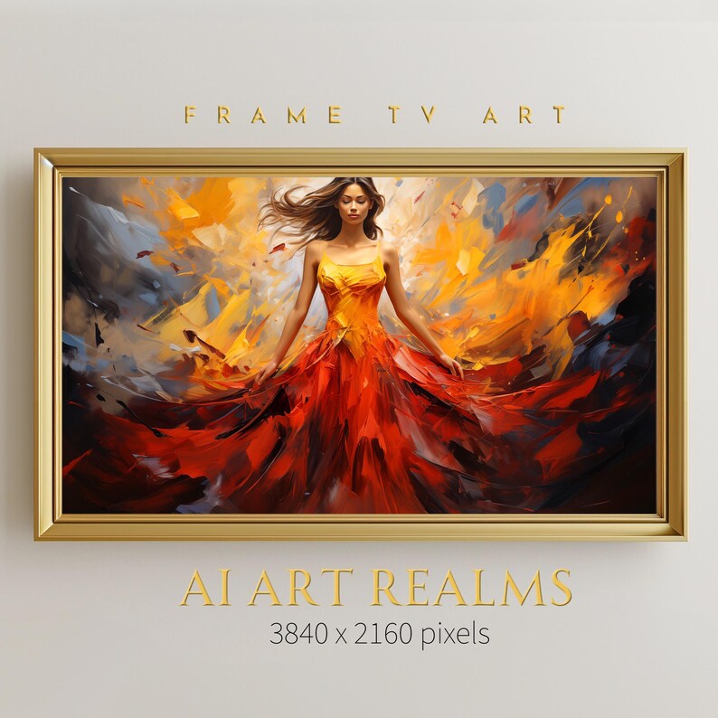 Dynamic Beauty Frame TV Art, Digital Download, Abstract Fashion Art, Samsung Frame TV, Vibrant ...
