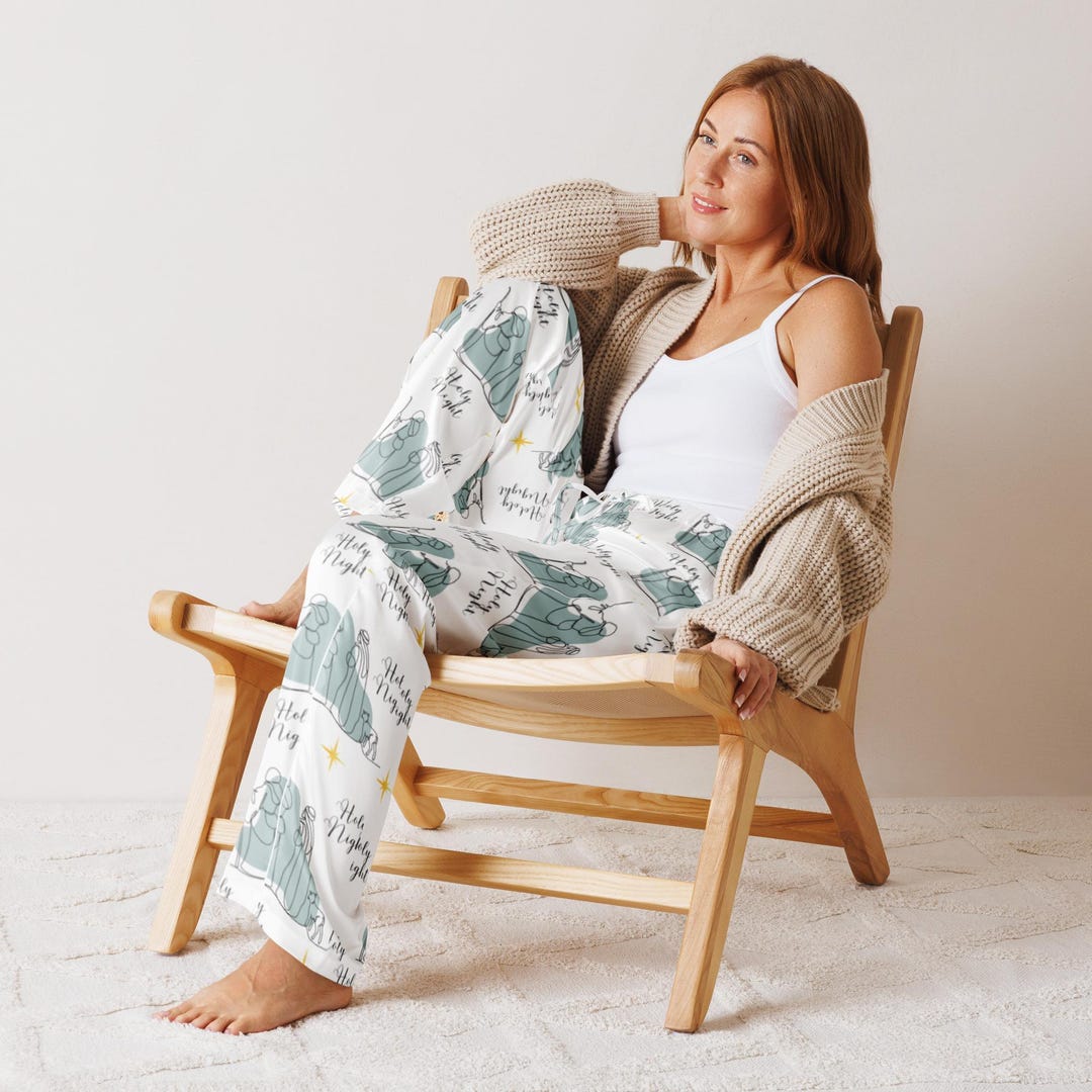 Christian Christmas Pajama Pants for Women – Holy Night Nativity ...