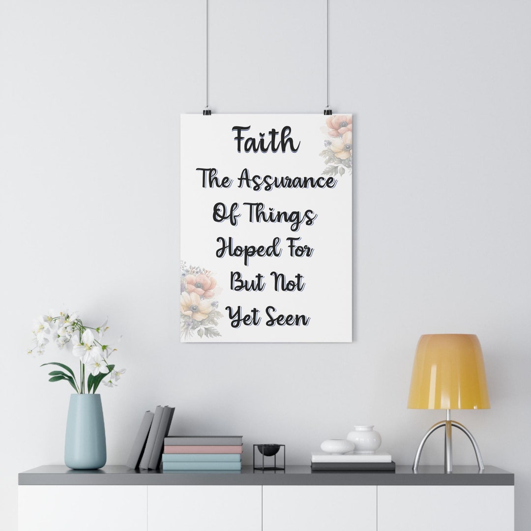 Faith Paper Poster, Religious Wall Art Print, Bible Verse Poster ...