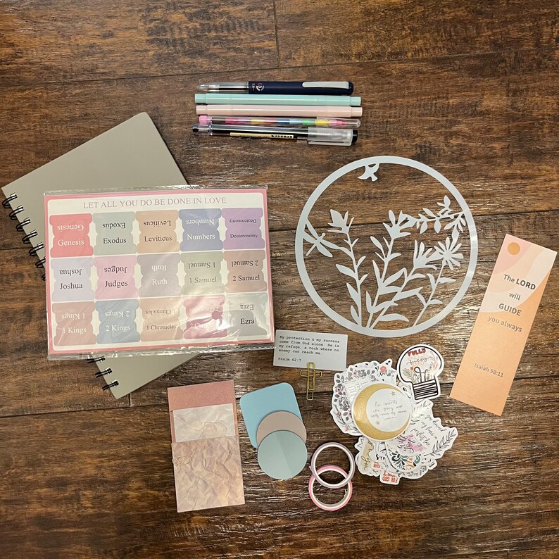 Christian Bible Study Journaling Kit Daily Scripture Devotional Faith ...