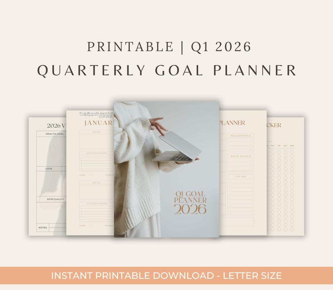 2026 Q1 Goal Planner | First Quarter Goal Setting Workbook | Plan Your ...