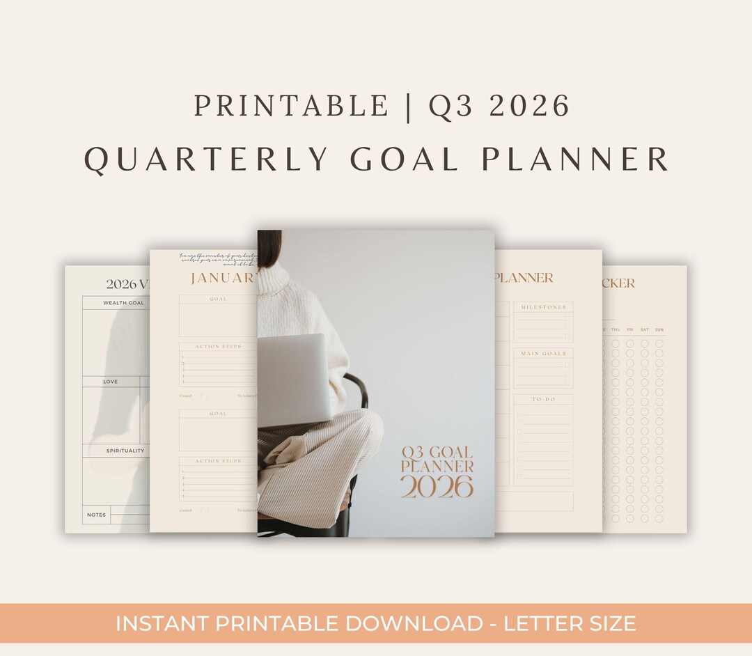 2026 Q3 Goal Planner | First Quarter Goal Setting Workbook | Plan Your ...