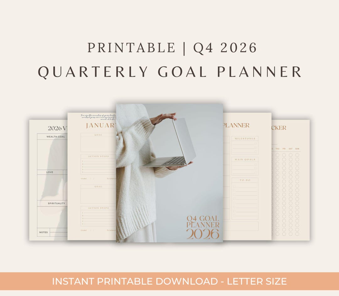 2026 Q4 Goal Planner | First Quarter Goal Setting Workbook | Plan Your ...